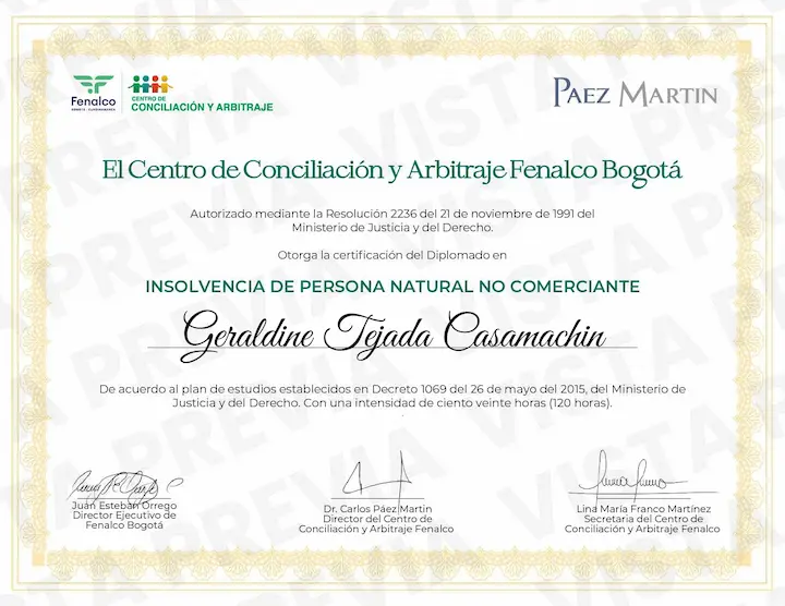 Geraldine Tejada Casamachin - Centro de Conciliación y Arbitraje Fenalco